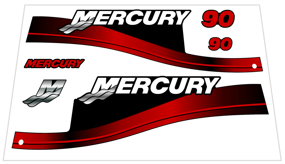 Mercury 90hp 2 Stroke Outboard Kit - Red – Pulse Decals
