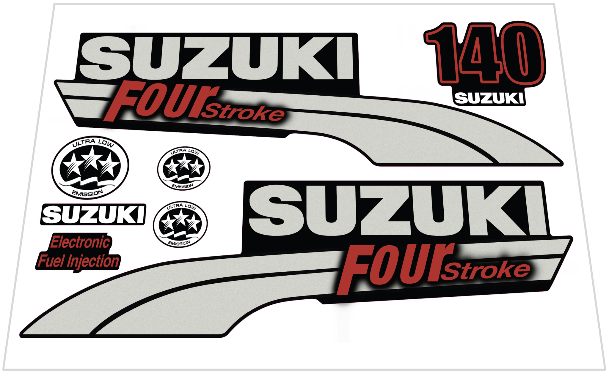 Suzuki DF140 Aftermarket Decal Kit – Pulse Decals