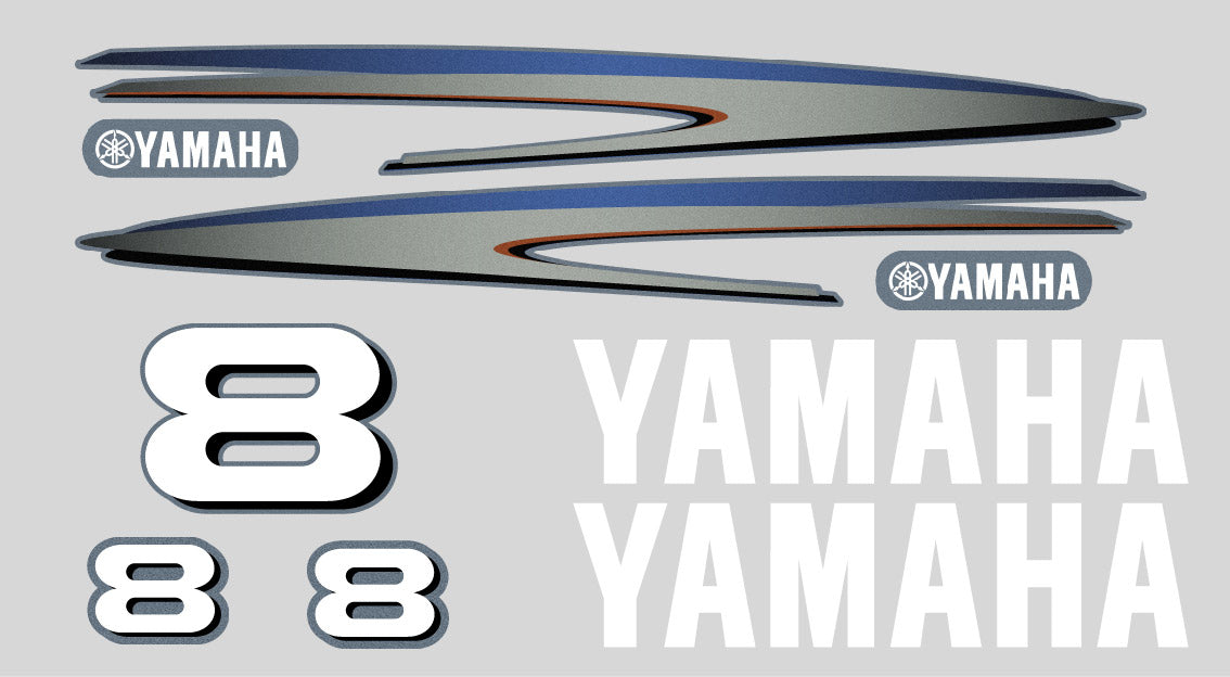 Aftermarket Decal Kit to fit Yamaha 8HP Fourstroke – Pulse Decals